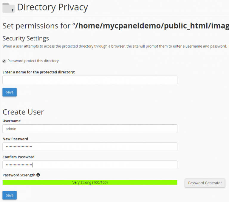 Password Protect Directories in cPanel